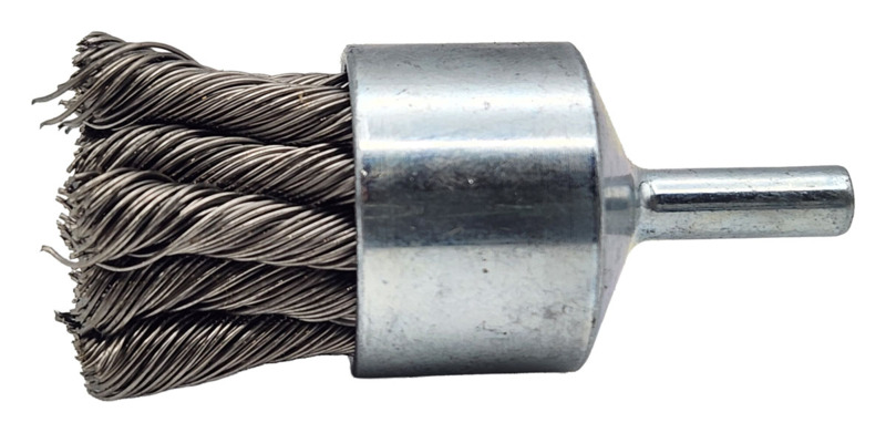 Knot Wire End Brush 1-1/8" (29 mm) Dia. x .020 x 7/8" Stainless Steel